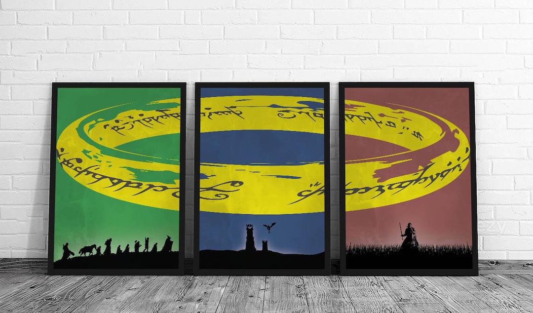 The Lord of the Rings Trilogy Poster Set 3 Minimalist Movie Print ...