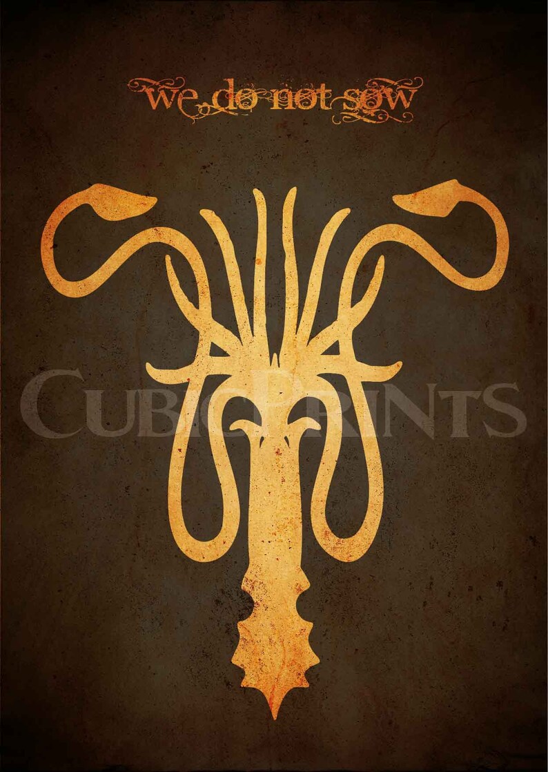 Game of Thrones House Symbols Minimalist Poster House Greyjoy - Etsy