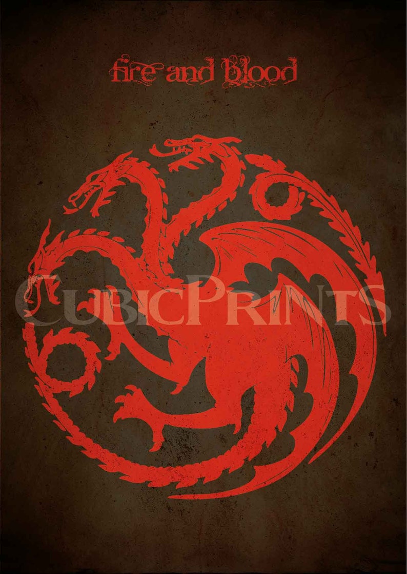 Game of Thrones House Symbols Minimalist Poster House Targaryen Print ...