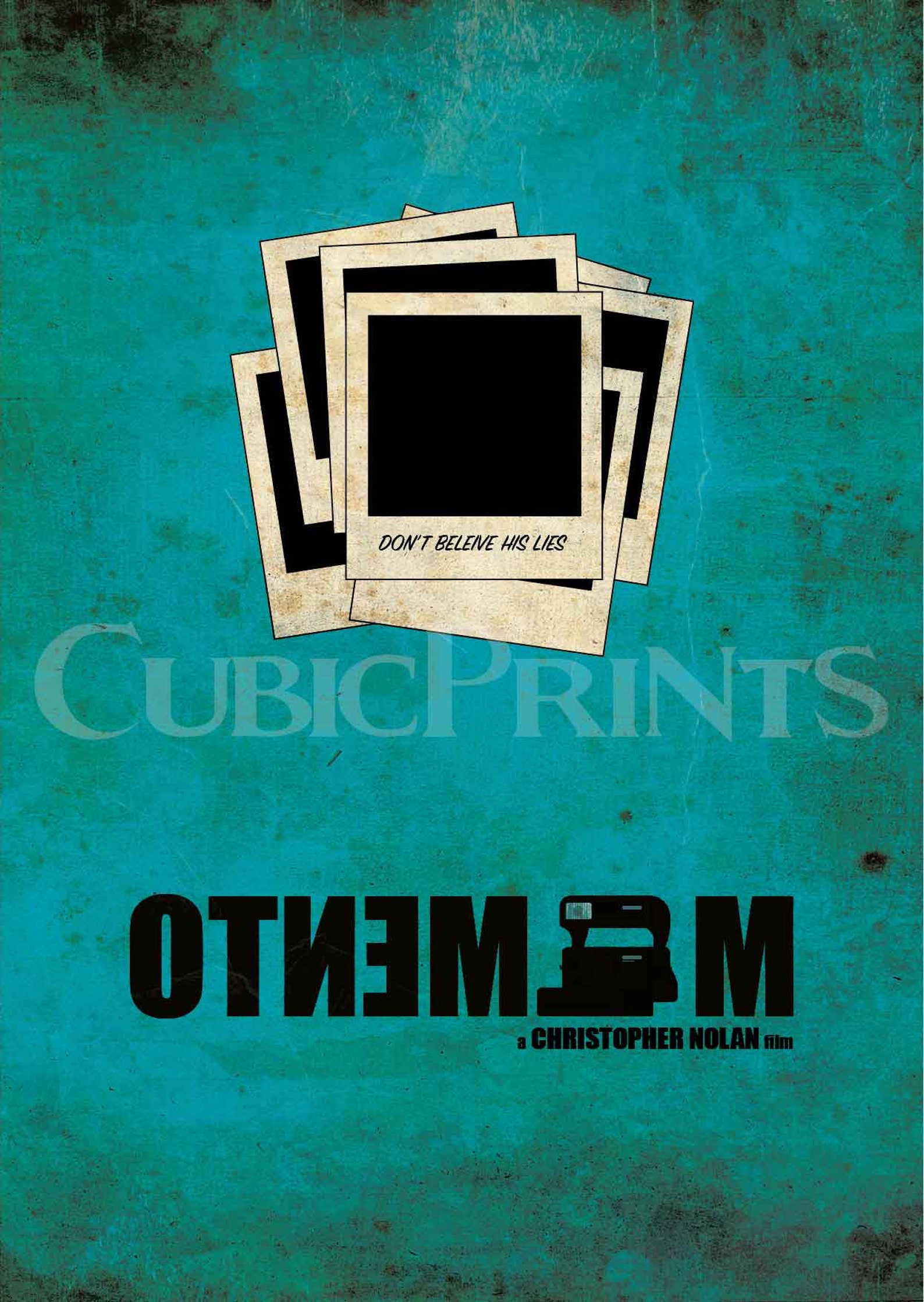 Memento Movie Print Minimalist Poster Christopher Nolan Film Guy Pearce ...