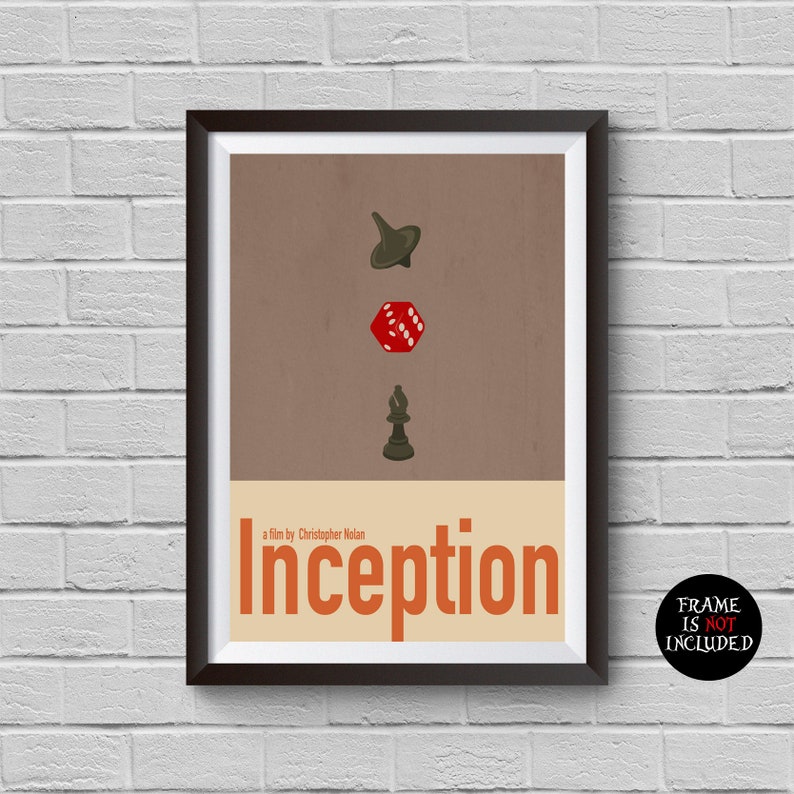 Inception Movie Print Minimalist Vintage Poster Totem Spinning - Etsy