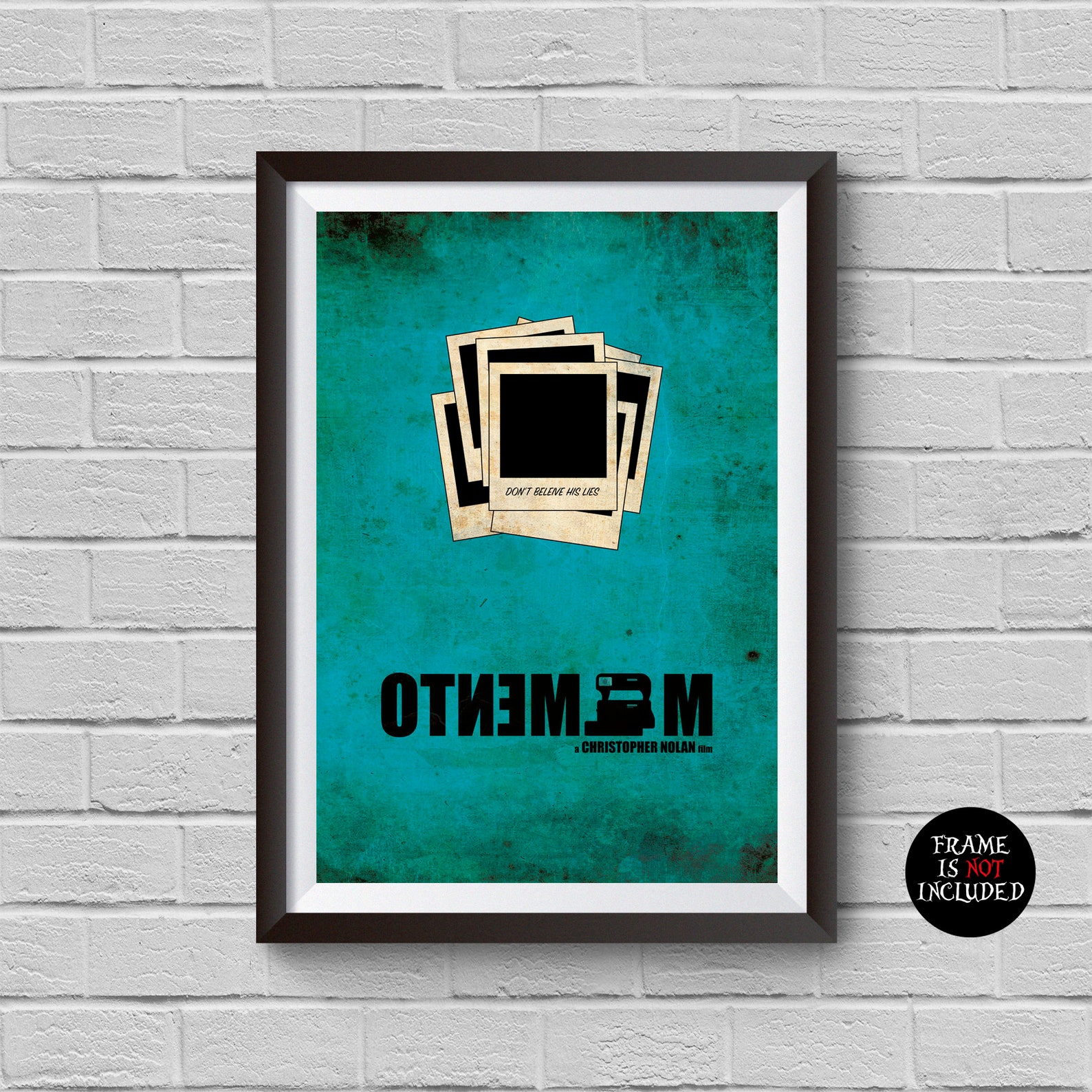 Memento Movie Print Minimalist Poster Christopher Nolan Film Guy Pearce ...