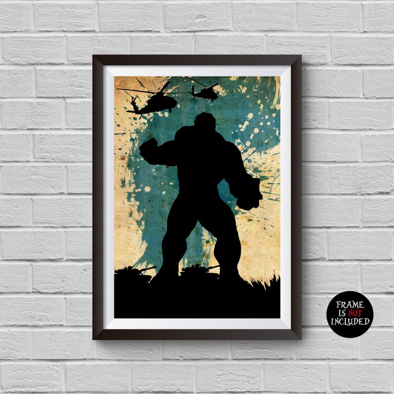 The Avengers Hulk Minimalist Watercolor Vintage Poster Avengers ...