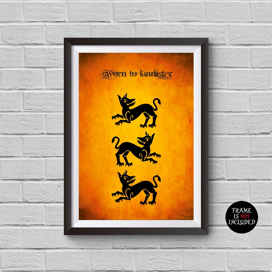 Game of Thrones House Symbols Minimalist Poster House Clegane Print GOT ...