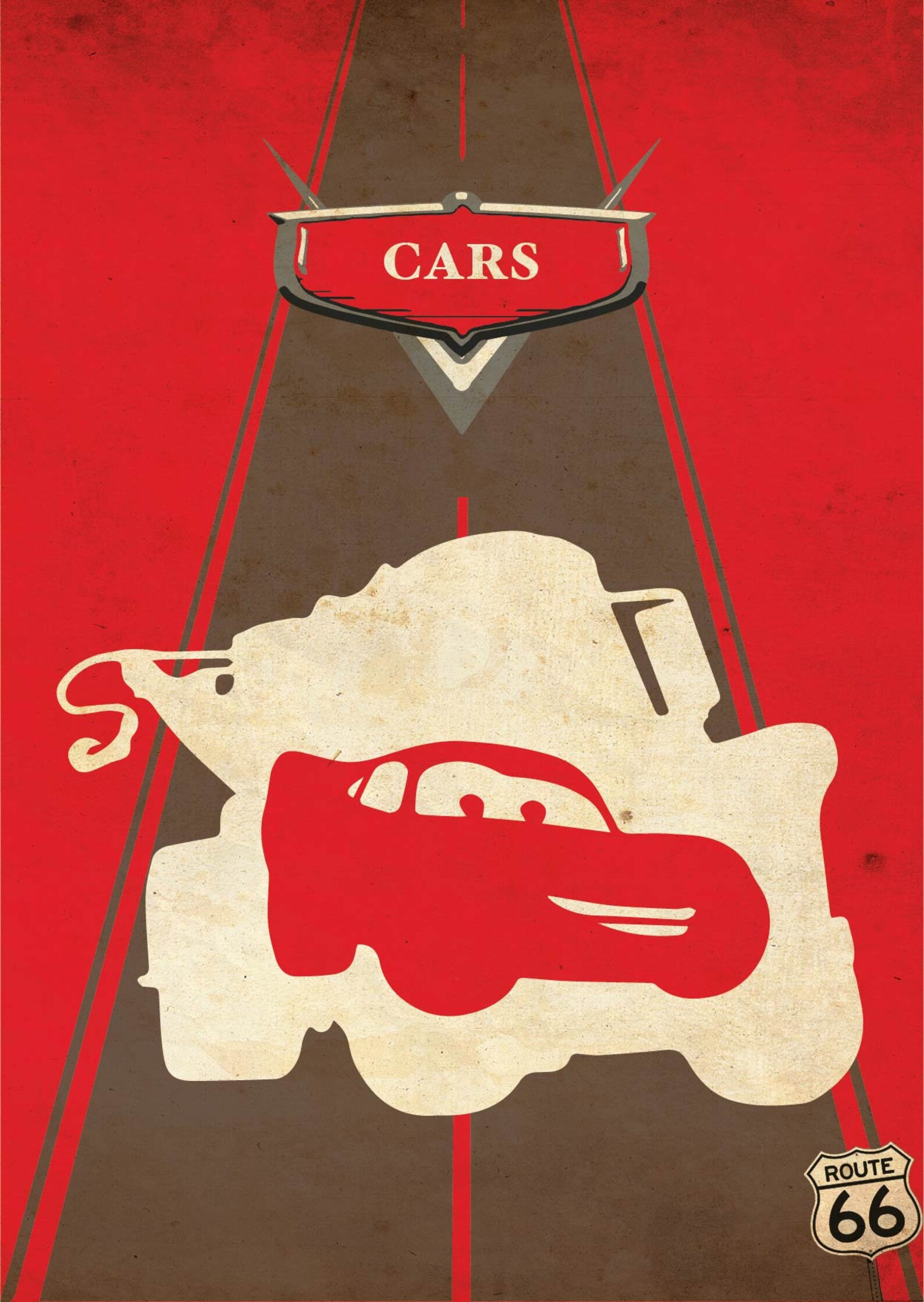 Cars Minimalist Poster Disney and Pixar Animation Alternative Print ...
