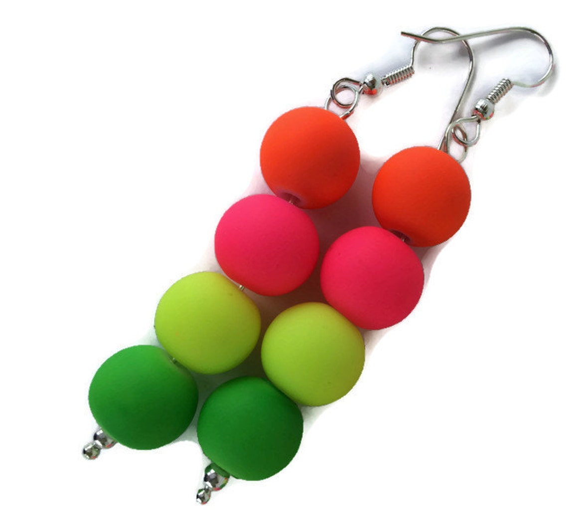 Neon Multi Color Pearl Necklace - Summer Time Jewelry - Trendy Summer ...