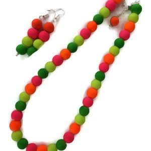 Neon Multi Color Pearl Necklace - Summer Time Jewelry - Trendy Summer ...