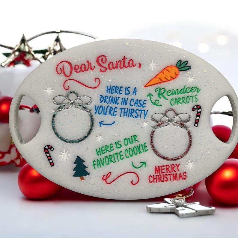 Christmas Santa and Reindeer Treat Tray Made From Resin - Etsy