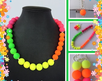Neon Multi Color Pearl Necklace - Summer Time Jewelry - Trendy Summer ...