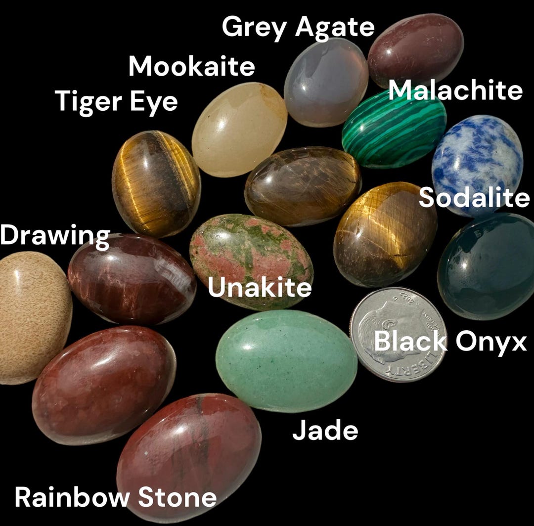 25x18mm Natural Gemstone Cabochon, Gemstone Charm Findings, Oval Shape ...