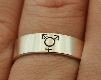 Trans Symbol Ring - Etsy