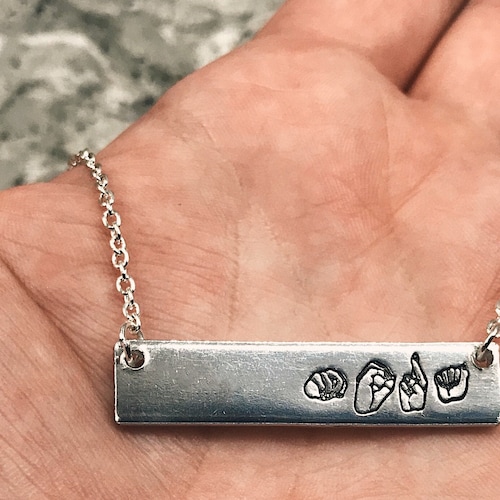 American Sign Language Initial Necklace ASL Jewelry ILY - Etsy