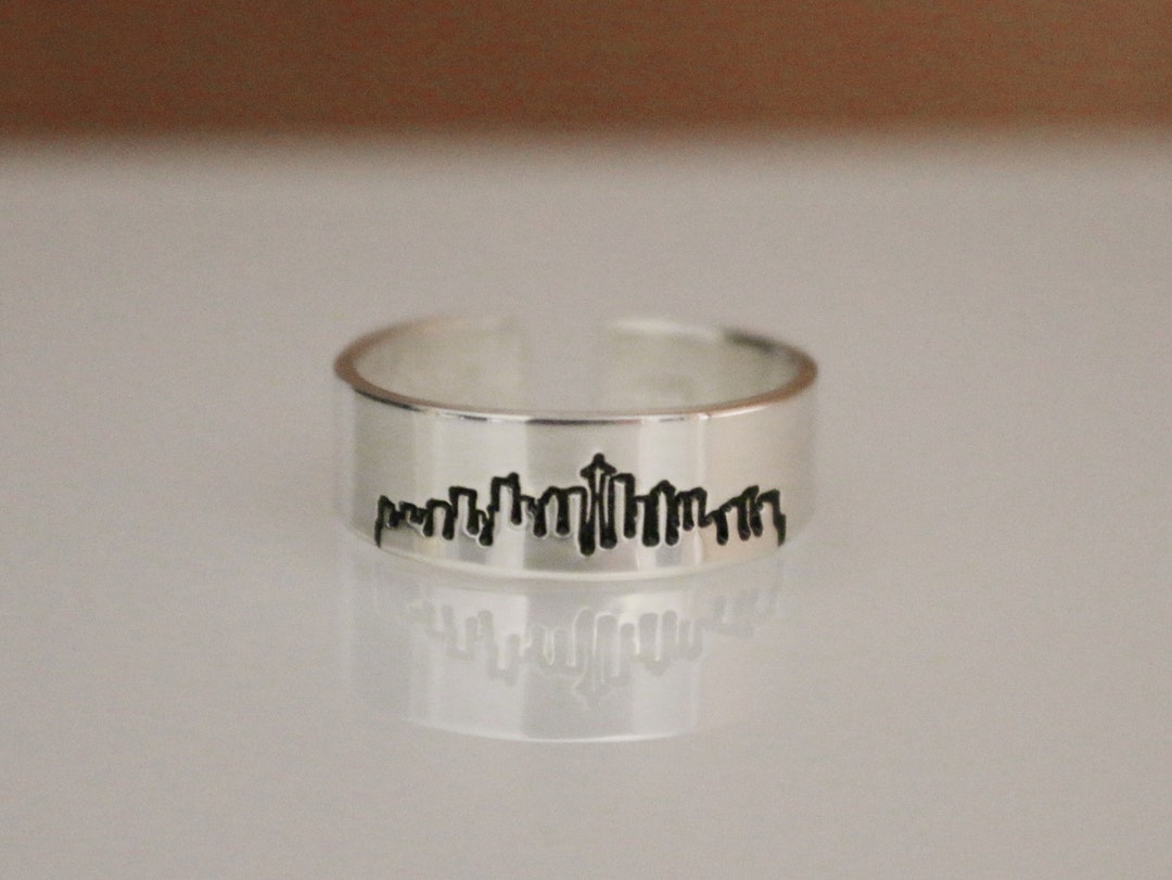 Seattle Washington Skyline Minimalist Stacking Ring | Seattle Cityscape ...