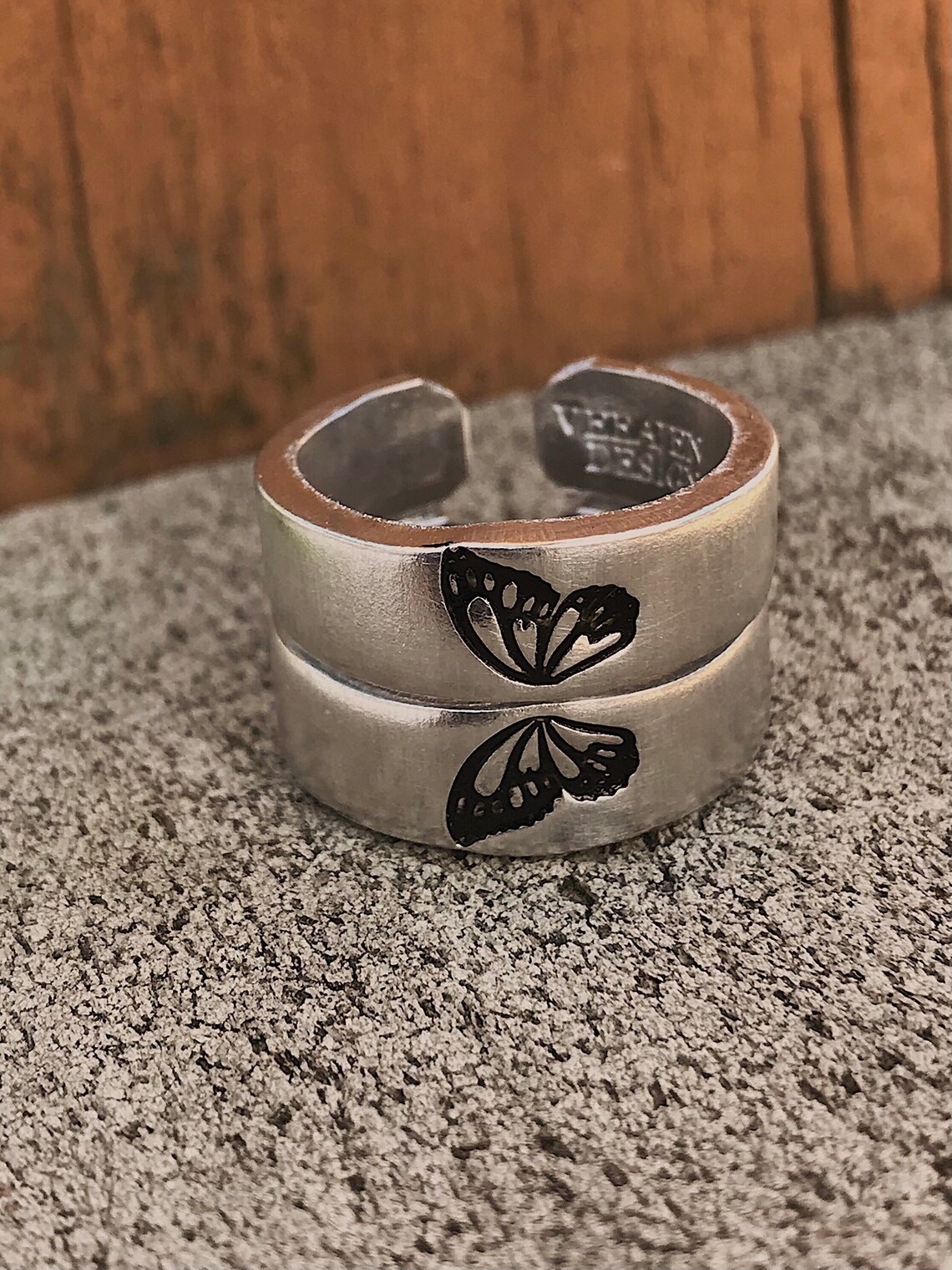 Matching 2 Ring Butterfly Wings Thin Stacking Ring Set | Etsy