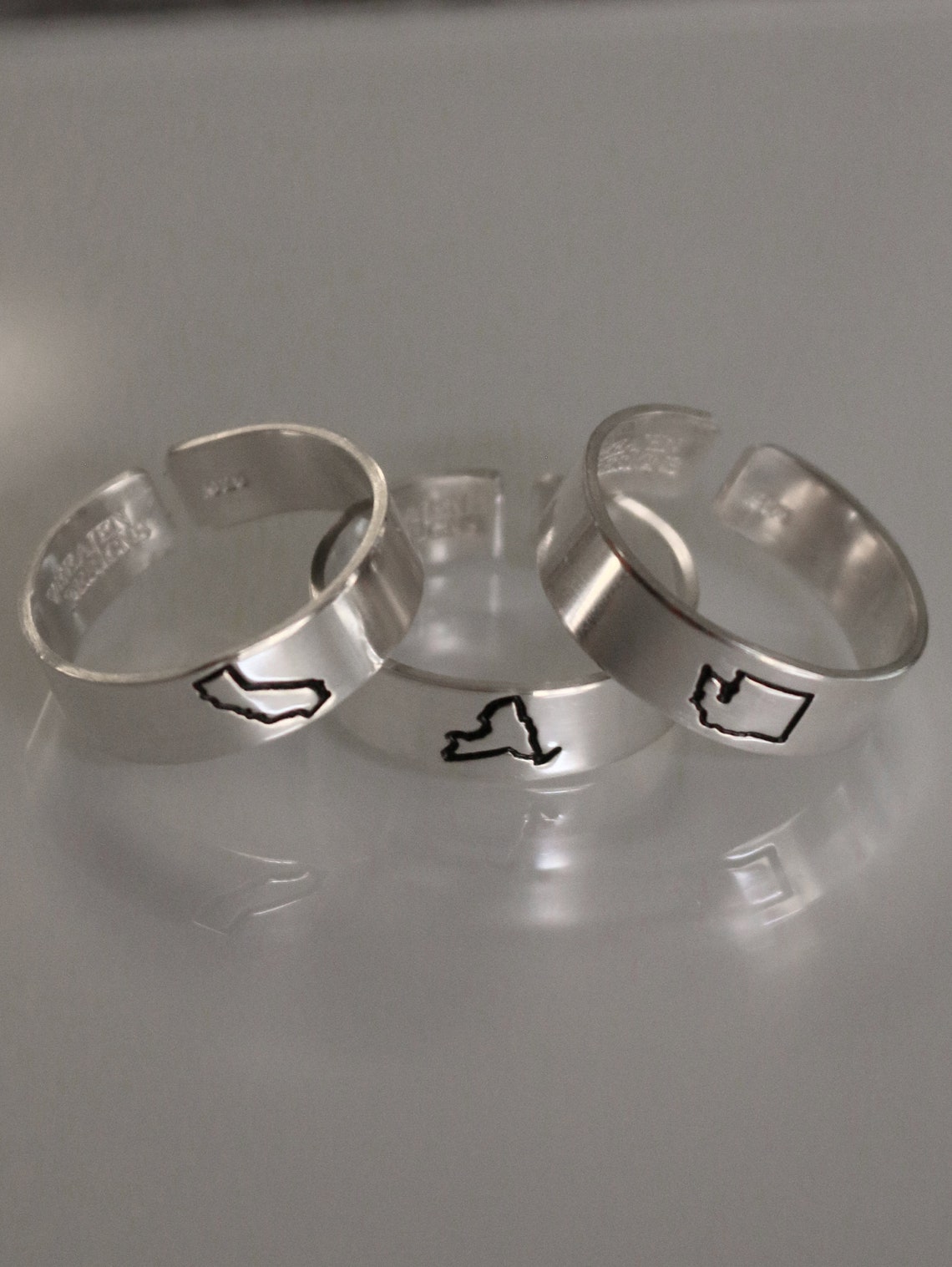 52 States (PR & DC): US State Outline Ring | Promise Ring | Best Friend ...