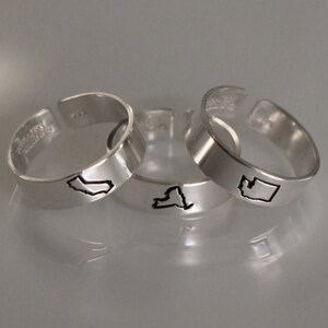 52 States (PR & DC): US State Outline Ring | Promise Ring | Best Friend ...