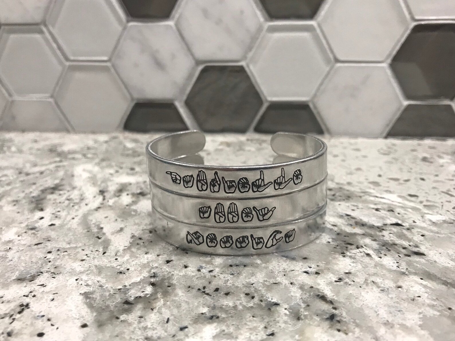 ASL Name Bangle Bracelet American Sign Language Gift ASL - Etsy
