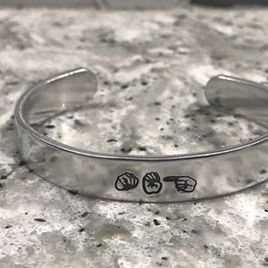 ASL Name Bangle Bracelet | American Sign Language Gift | ASL ...