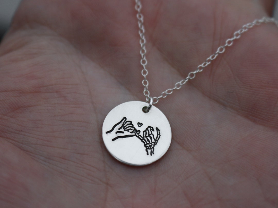 Skeleton Pinky Promise Sterling Silver Charm Necklace | Best Friend ...
