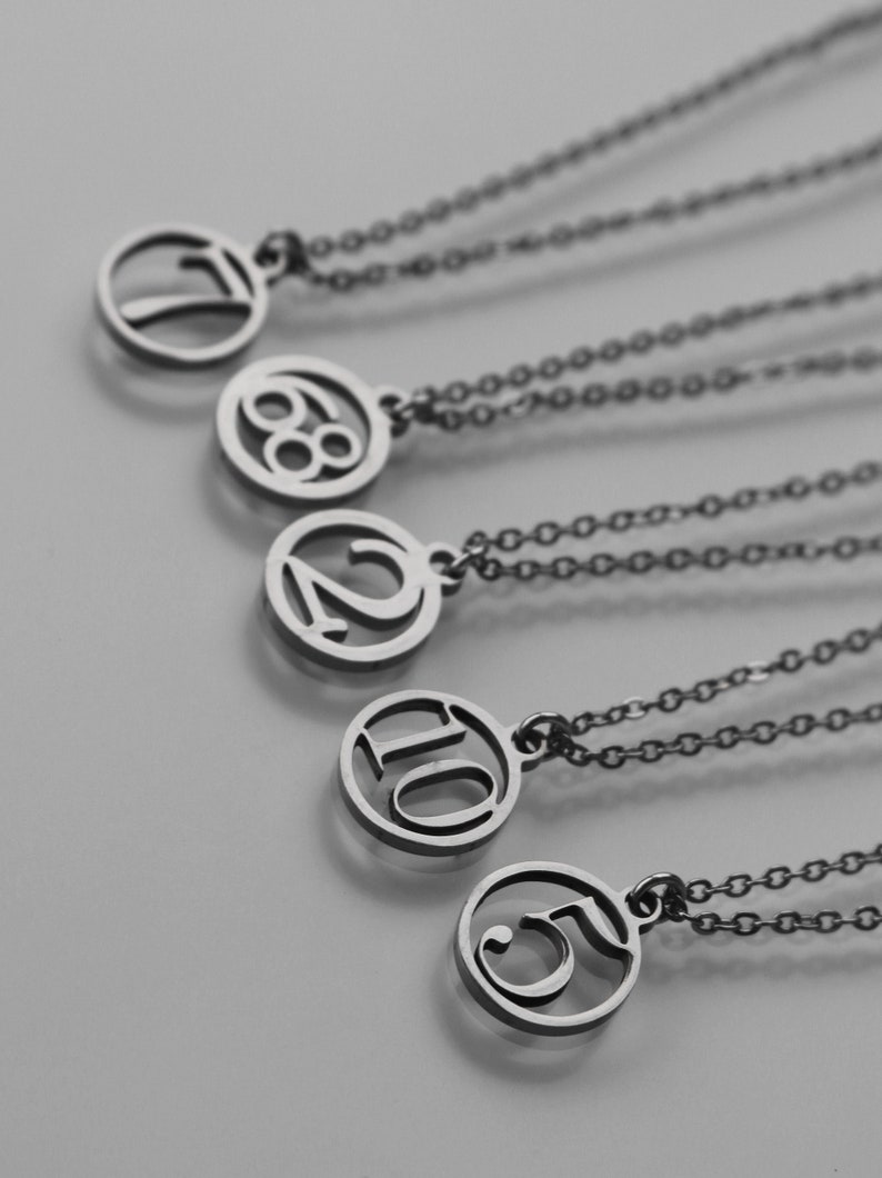 Personalized Number Necklace | Stainless Steel Lucky Number Jewelry - Etsy