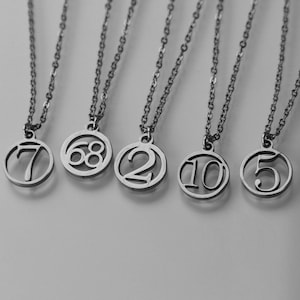 Personalized Number Necklace | Stainless Steel Lucky Number Jewelry - Etsy
