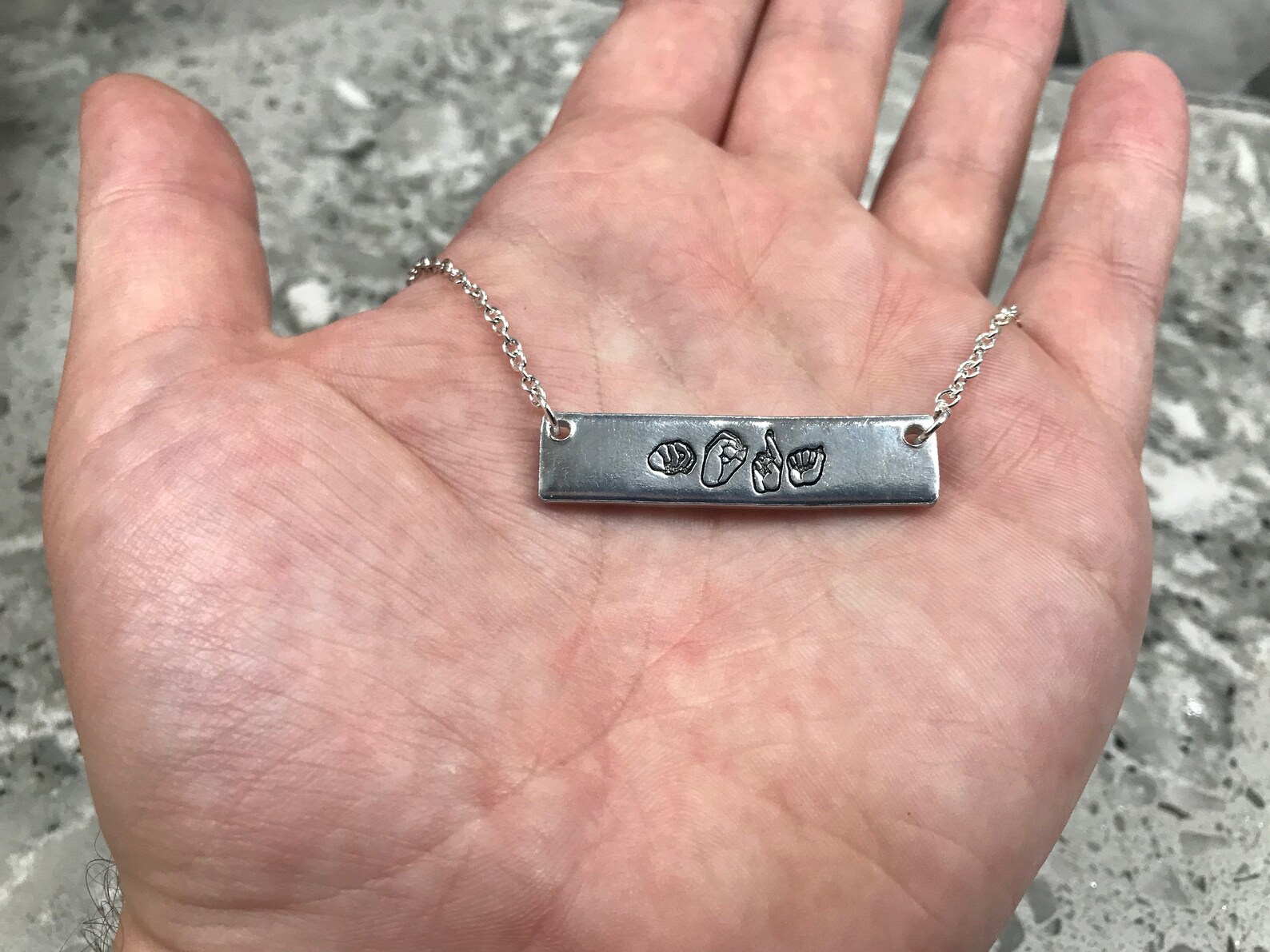 ASL Name Bar Necklace | American Sign Language Gift | ASL ...