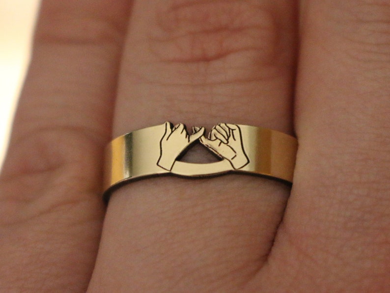 Gold Pinky Swear Cutout Ring Best Friend Birthday Gift - Etsy
