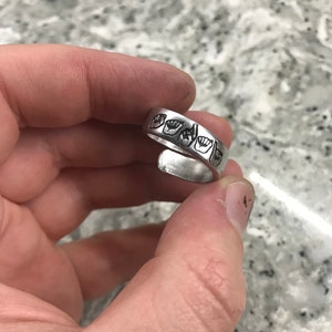 ASL Custom Name Stacking Wrap Ring | American Sign Language Gift | ASL ...