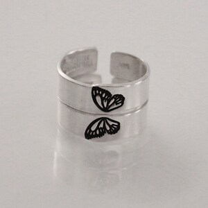 Matching 2 Ring Butterfly Wings Thin Stacking Ring Set | Matching ...