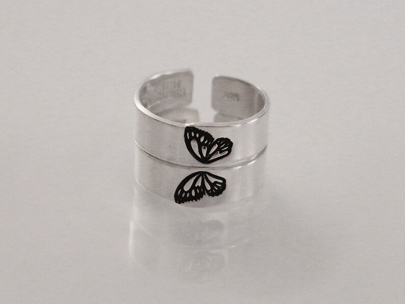 Matching 2 Ring Butterfly Wings Thin Stacking Ring Set - Etsy
