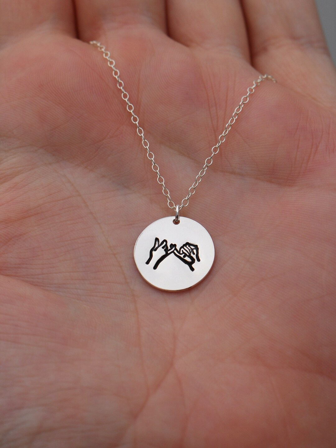 Pinky Swear Silver Charm Necklace | Pinky Promise Necklace | Best ...