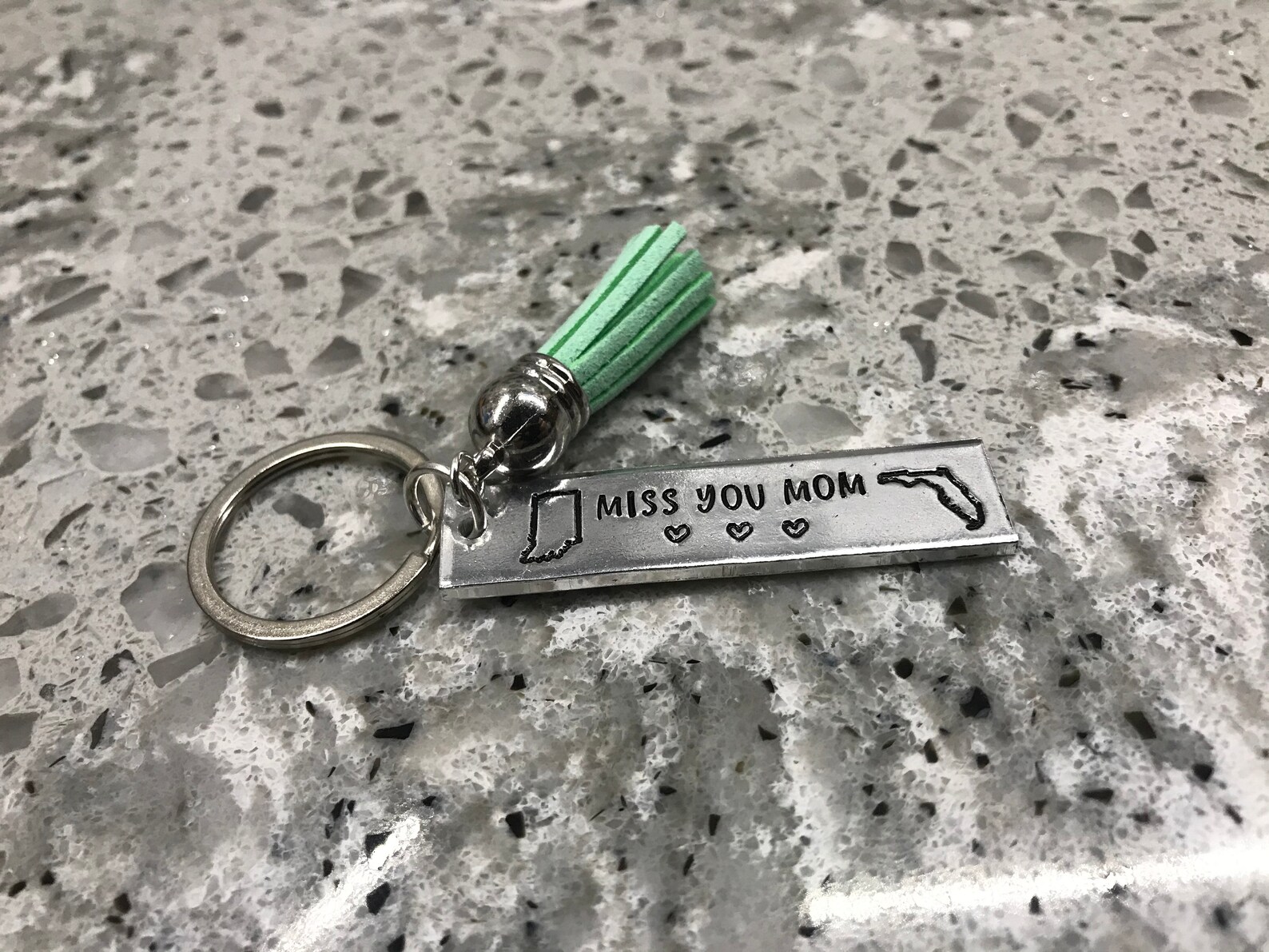 Long Distance Relationship State Miss You Mom Tassel Keychain - Etsy