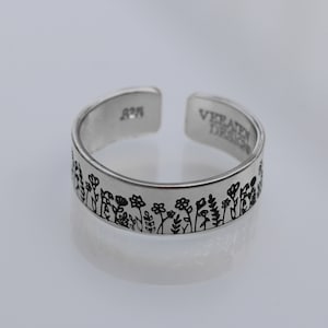 Wildflower Field Ring | Hippie Boho Ring | Floral Stacking Ring | Best ...