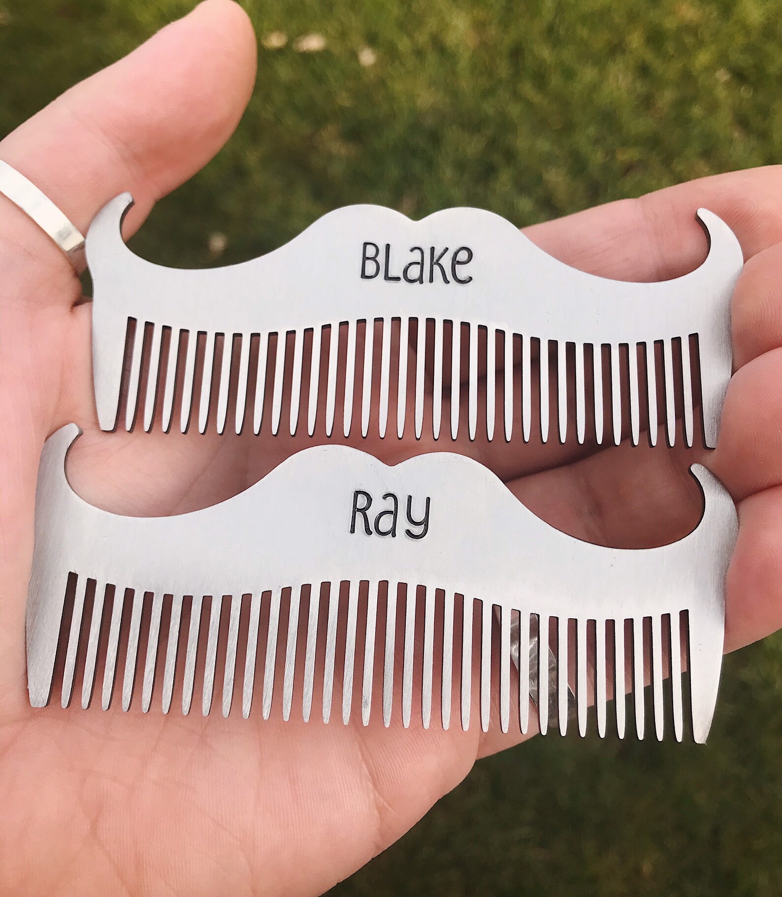 Custom Mustache Comb Personalized Stainless Steel Beard Comb | Etsy