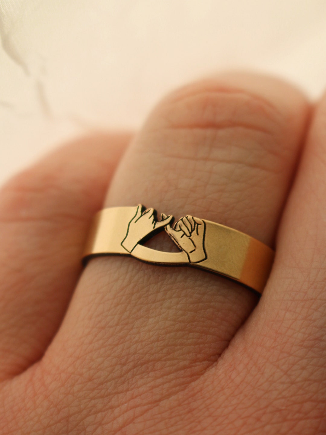 Gold Pinky Swear Cutout Ring | Best Friend Birthday Gift | Pinky ...