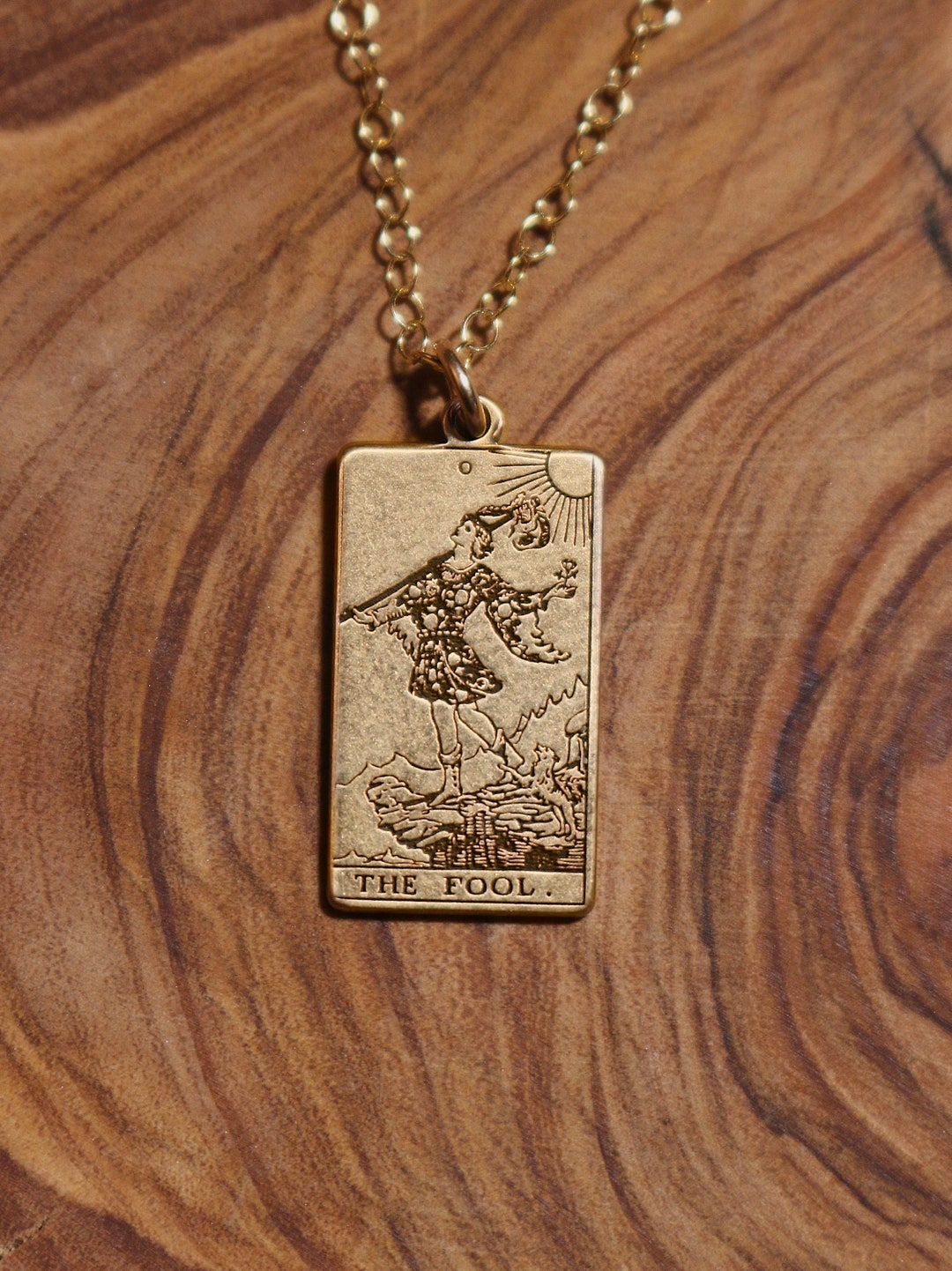 The Fool Gold Tarot Card Necklace | Best Friend Birthday Gift | the ...