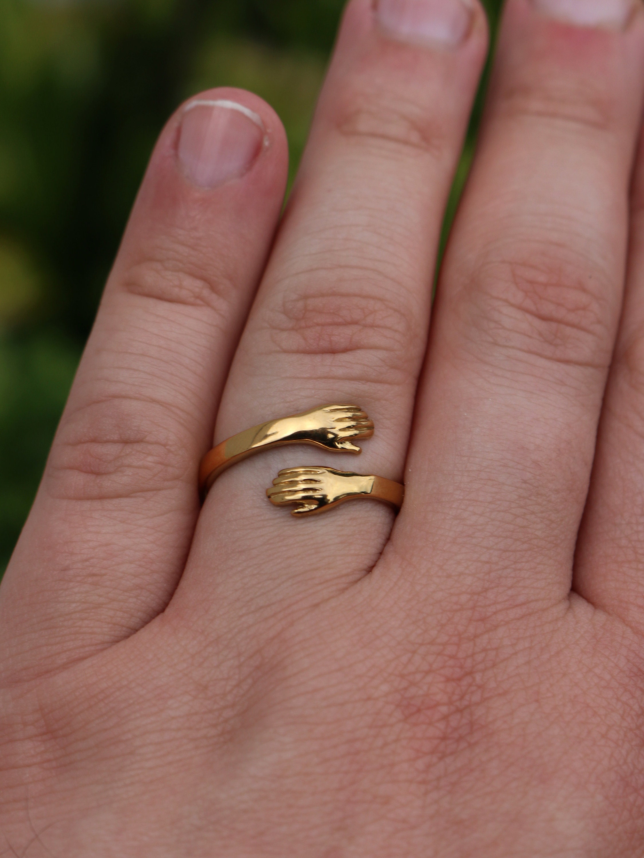 Gold Hug Ring | Stainless Steel Adjustable Promise Ring - Etsy