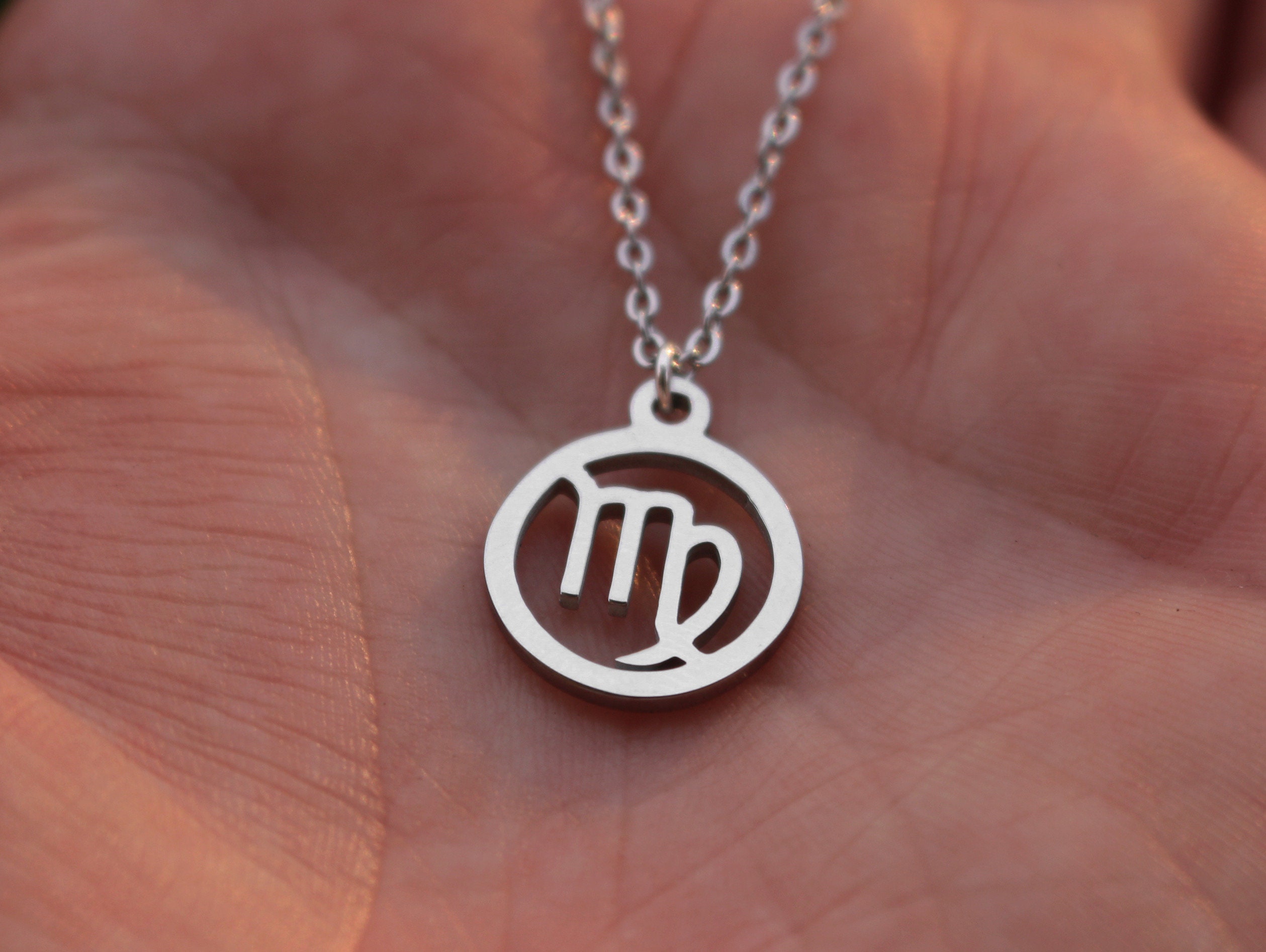Zodiac Necklace | Silver Horoscope Necklace | Star Sign Necklace ...
