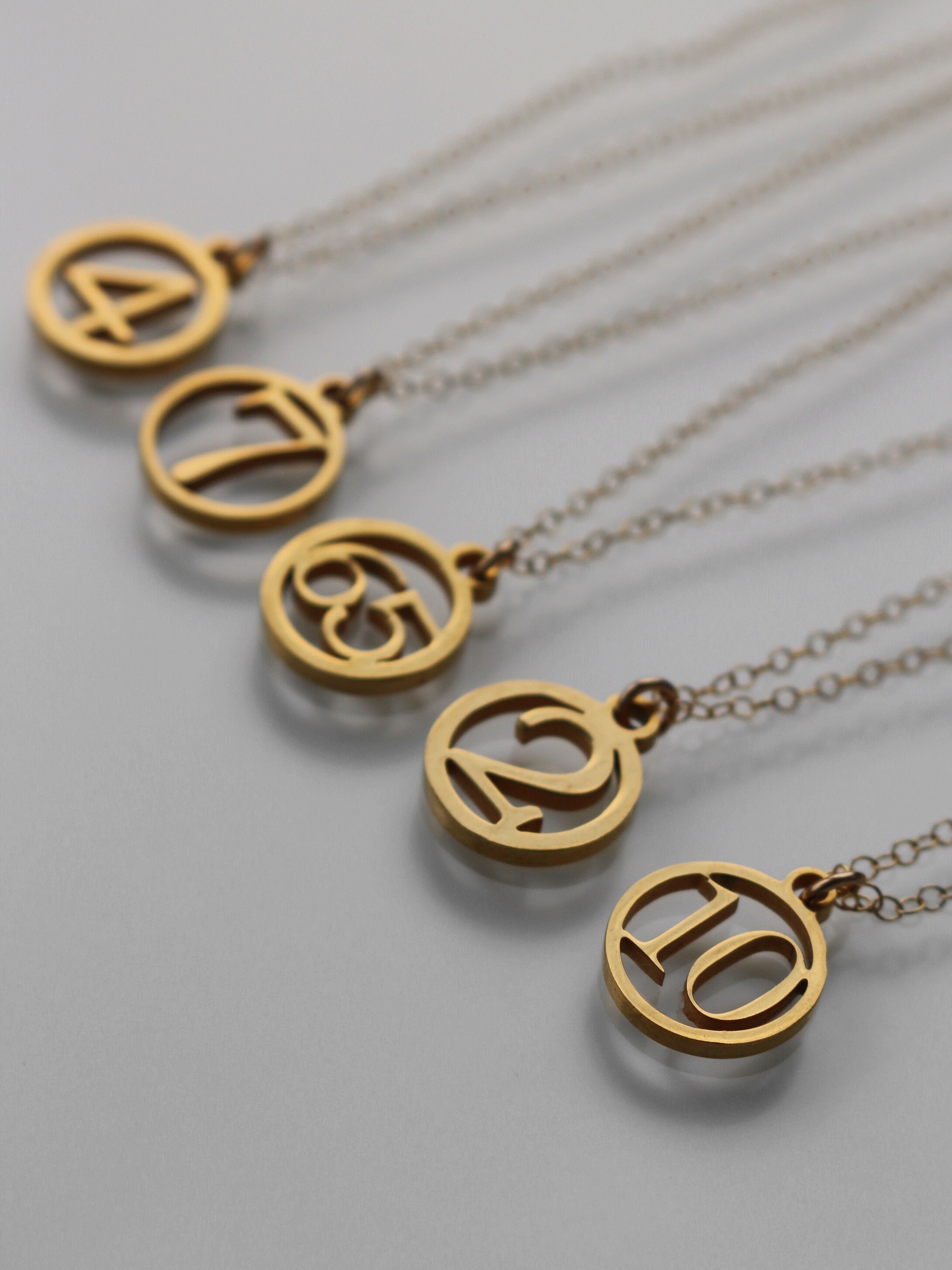 Personalized Gold Number Necklace | Lucky Life Path Jewelry - Etsy