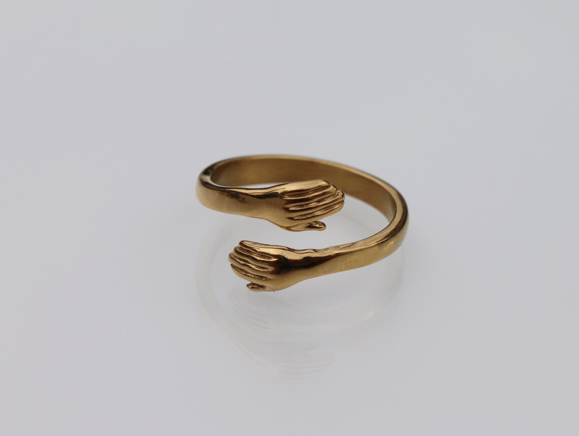 Gold Hug Ring | Stainless Steel Adjustable Promise Ring - Etsy