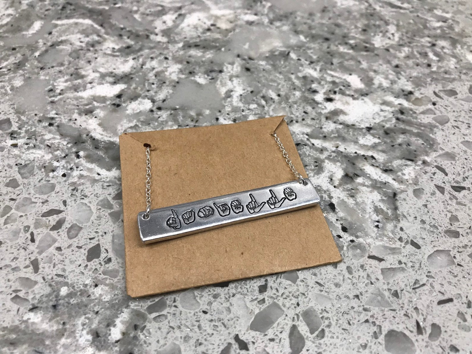 ASL Name Bar Necklace | American Sign Language Gift | ASL ...