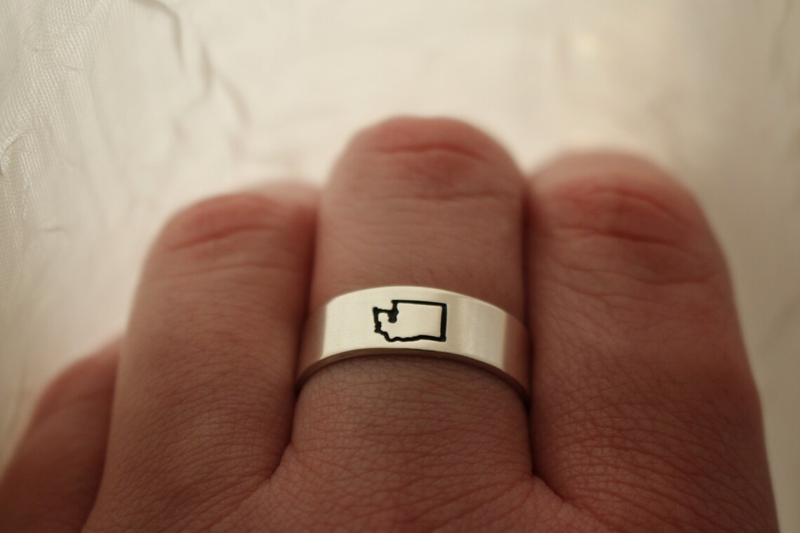 52 States (PR & DC): US State Outline Ring | Promise Ring | Best Friend ...