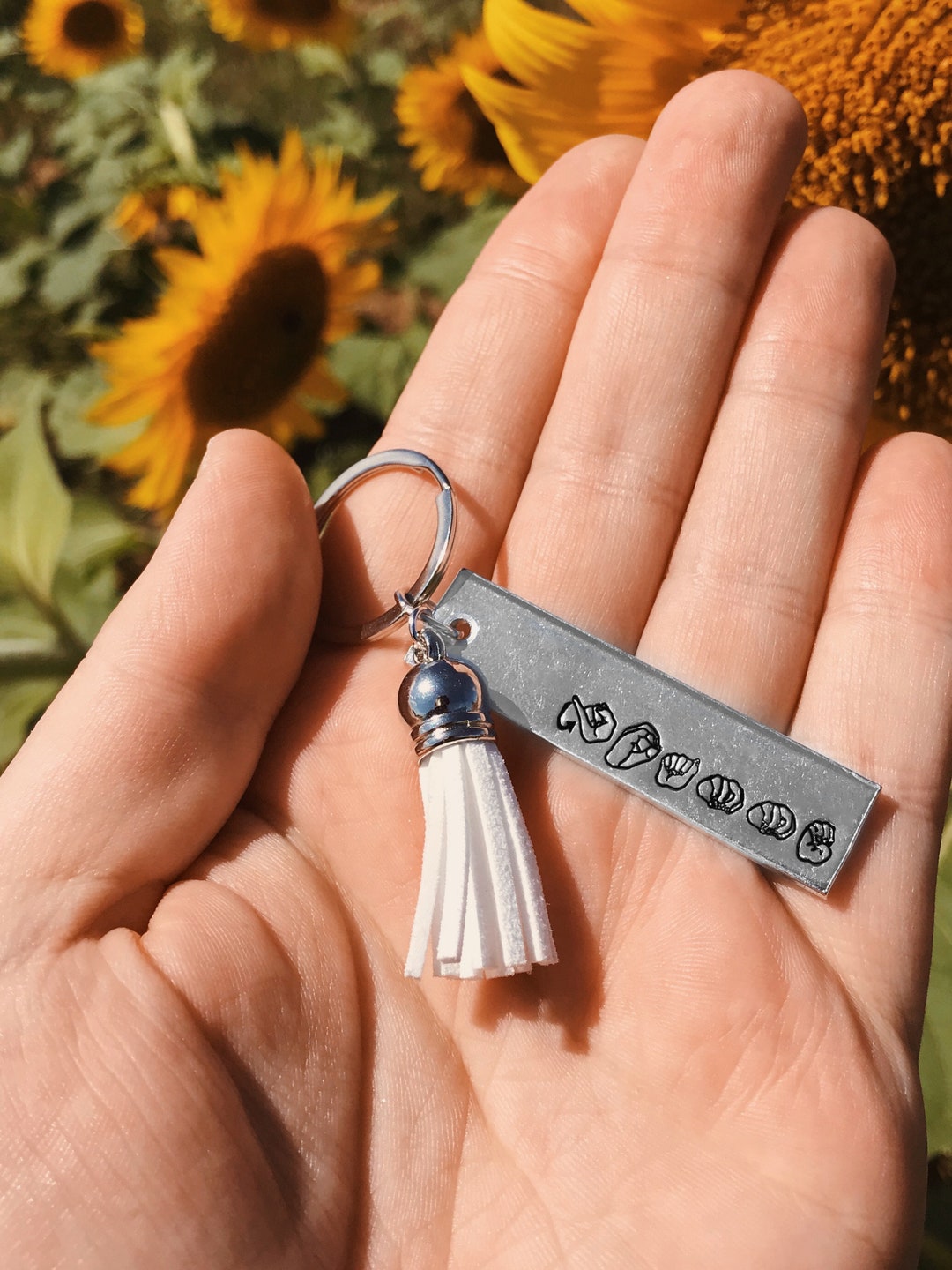 Custom ASL Name Keychain | American Sign Language Gift - Etsy
