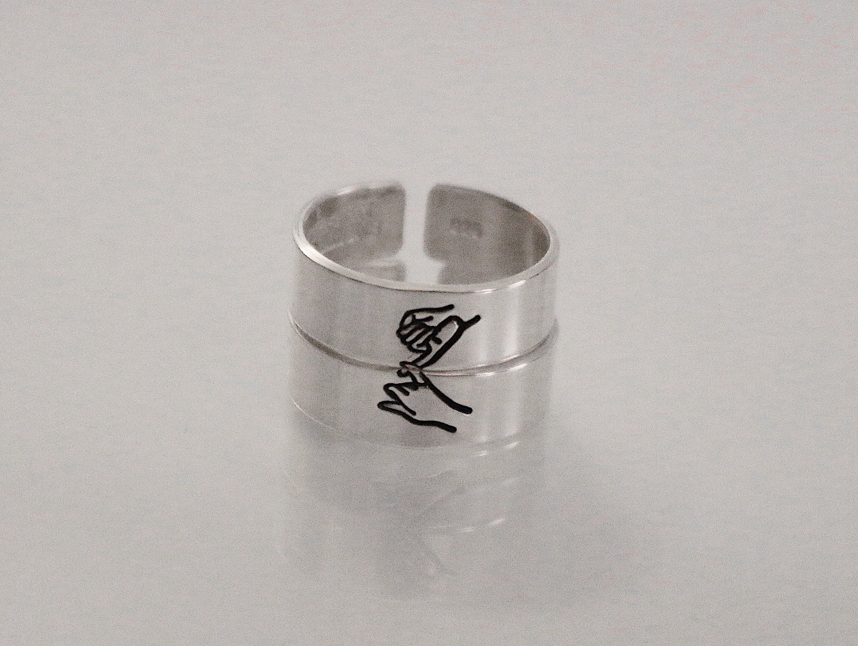 Pinky Swear Ring Set | Matching Hand Stamped Rings, Sterling Silver - Etsy
