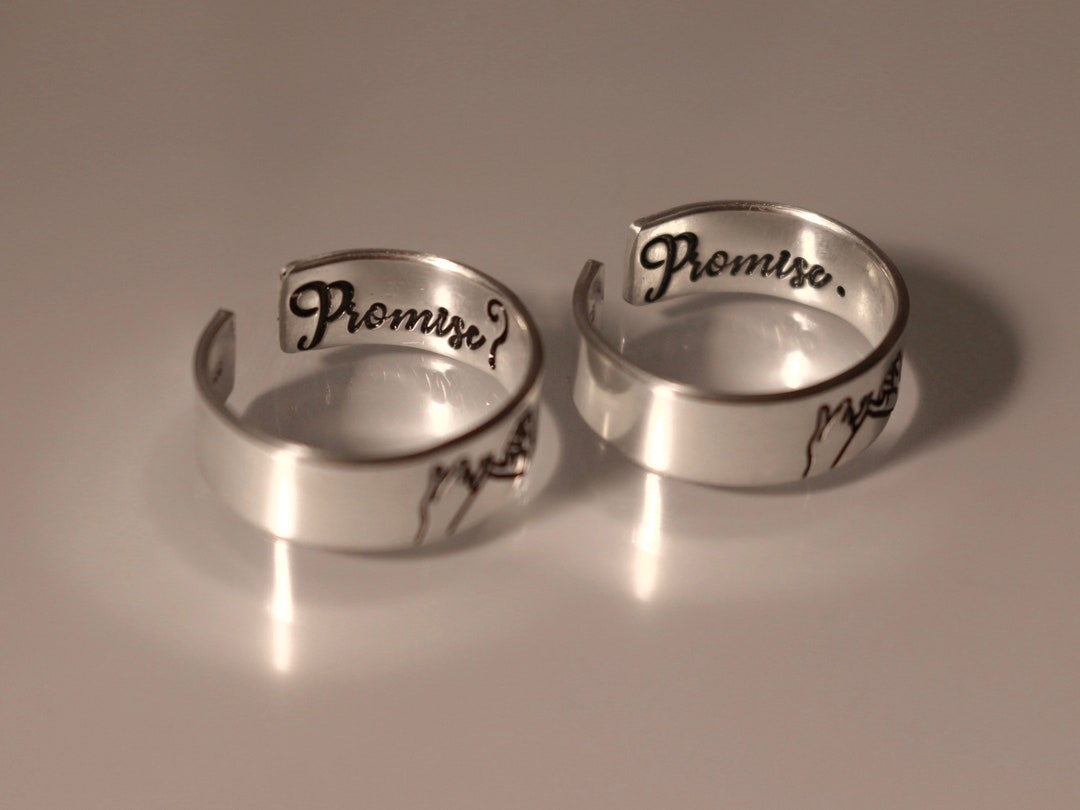 Promise? Promise. 2 Ring Pinky Swear Stacking Ring Set | Best Friend ...