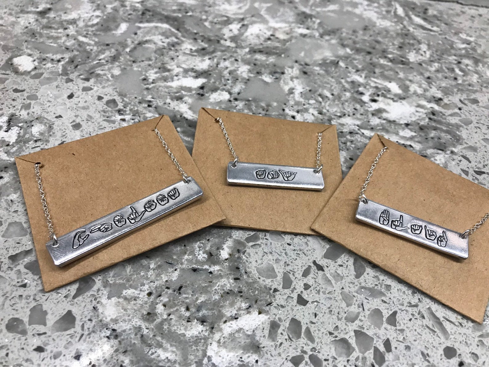ASL Name Bar Necklace | American Sign Language Gift | ASL ...