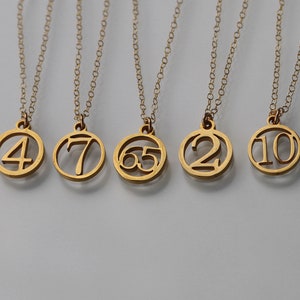 Personalized Number Necklace | Custom Favorite Number Necklace | Gold ...