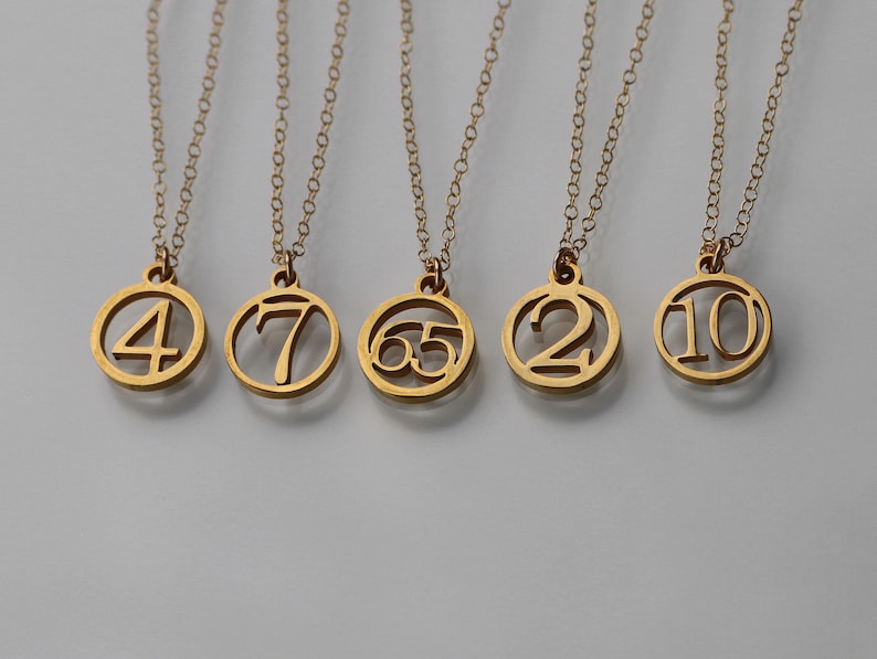 Personalized Gold Number Necklace | Lucky Life Path Jewelry - Etsy