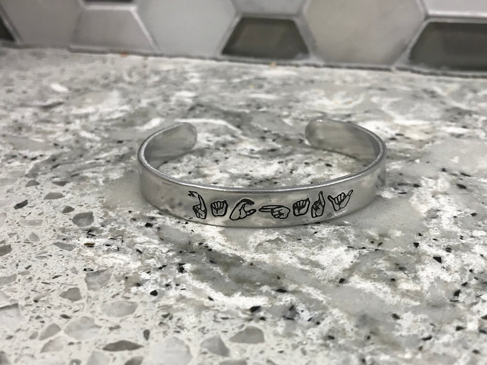ASL Name Bangle Bracelet American Sign Language Gift ASL - Etsy