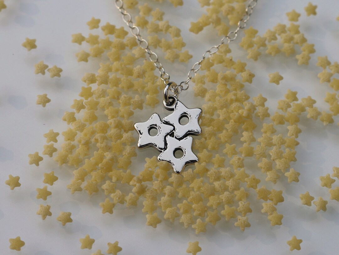 Star Pasta Necklace | Sterling Silver Charm, Stelline Pasta Jewelry - Etsy